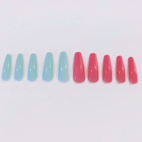 Makeup | Long Coffin Shape Press On Nails Set Of 2 | Poshmark